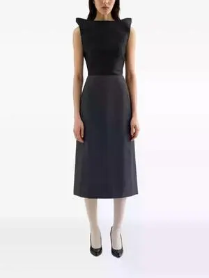 JIL SANDER Structured-shoulder Silk-blend Top - Black