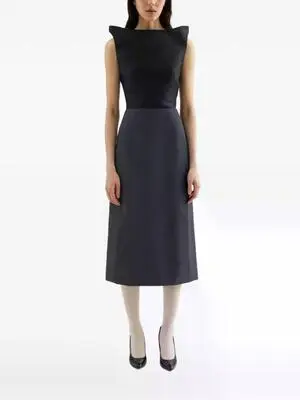 JIL SANDER Sleeveless Structured Silk-blend Top - Black