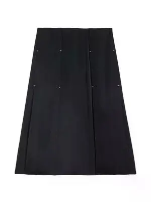 JIL SANDER Fluid Viscose Pleated Skirt - Black