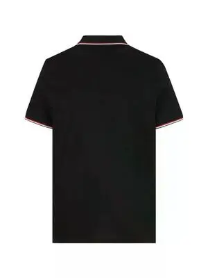 Moncler Logo-patch Tricolour-trim Polo Shirt