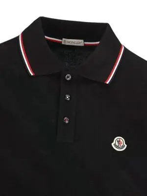 Moncler Logo-patch Tricolour-trim Polo Shirt