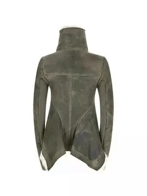 Rick Owens Asymmetrical Shearling Jacket - Grey