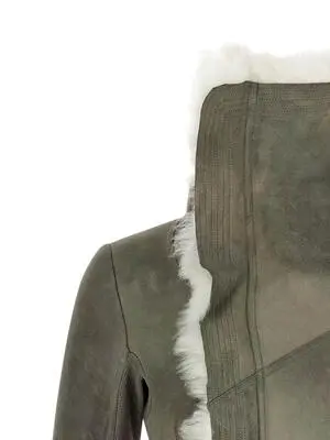 Rick Owens Asymmetrical Shearling Jacket - Grey