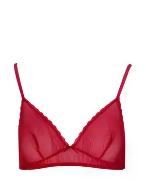 LAURA URBINATI Tulle Bow-detail Bra - Red