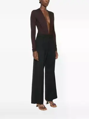 Andamane Plunging V-neck Long-sleeve Bodysuit
