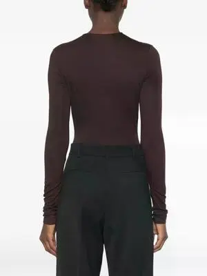 Andamane Plunging V-neck Long-sleeve Bodysuit