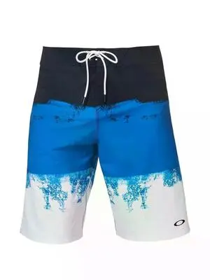 Oakley Color-block Graphic-print Shorts - Blue