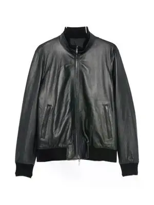 ARTE ANTWERP Ribbed-trim Leather Jacket