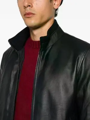 ARTE ANTWERP Ribbed-trim Leather Jacket