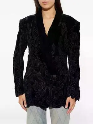 Balmain Velvet Floral Embroidered Blazer