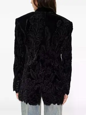 Balmain Velvet Floral Embroidered Blazer