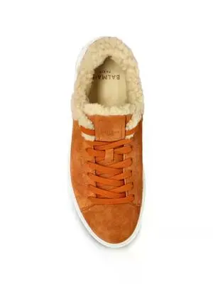 Balmain B-court Shearling Trim Sneakers