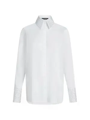 Karl Lagerfeld Rhinestone Buttoned Shirt - White