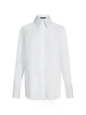 Karl Lagerfeld Rhinestone Embellished Cotton Shirt