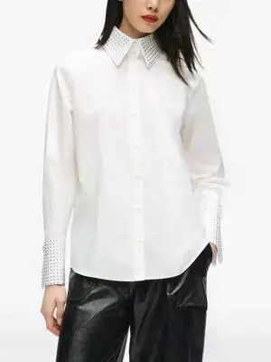 Karl Lagerfeld Rhinestone Embellished Cotton Shirt