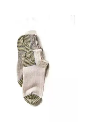 YAHAE Striped-trim Sneakers Set Of 2 Socks - Neutrals