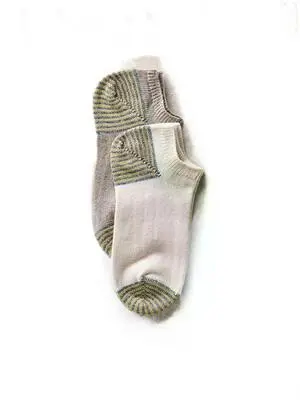 YAHAE Striped Trim Ankle Socks Set Of Two