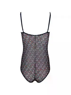 LAURA URBINATI Printed Tulle Bodysuit