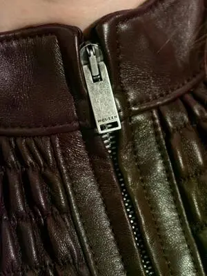 Alexander McQueen Smocking Leather Jacket