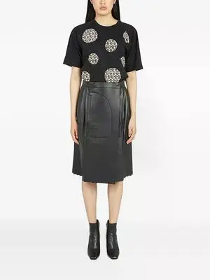 FERRAGAMO Midi Pleated Leather Skirt