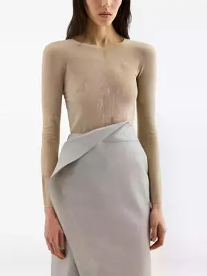 JIL SANDER Ribbed-knit Top - Neutrals