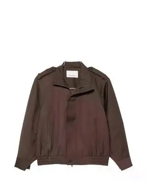 THE FRANKIE SHOP Kelly Epaulette-detail Zip-up Jacket - Brown