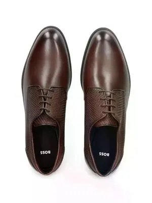 BOSS Woven Panel Leather Lace-up Shoes