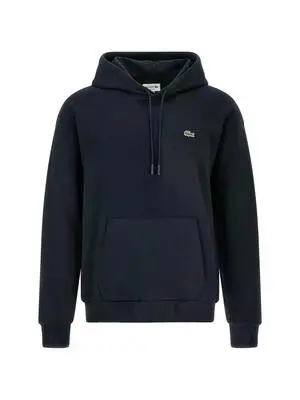 Lacoste Logo-patch Drawstring Hoodie - Blue