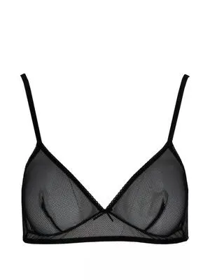 LAURA URBINATI Bow-detail Mesh Bra - Black