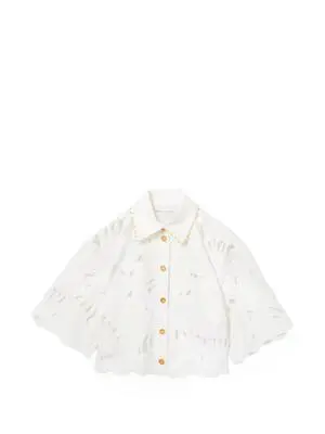 Zimmermann ZIMMERMANN Mahon Embroidered Cut-Out Shirt Neutrals