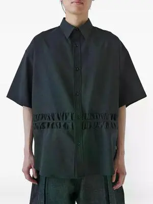 SAGE NATION Short Sleeve Shirt With Ruched Detailing