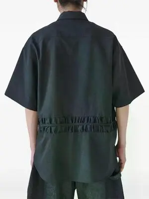 SAGE NATION Short Sleeve Shirt With Ruched Detailing