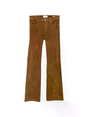 FRAME Suede Flared Trousers - Brown