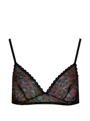 LAURA URBINATI Leopard-print Mesh Bra