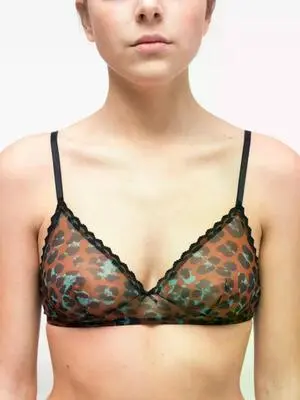 LAURA URBINATI Leopard-print Mesh Bra
