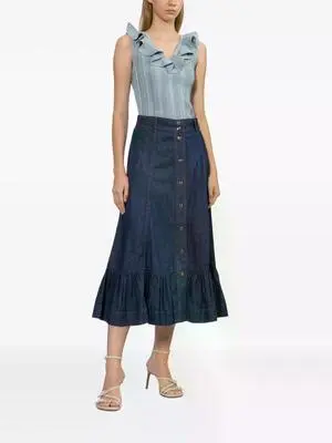 Zimmermann Button-front Ruffled Skirt