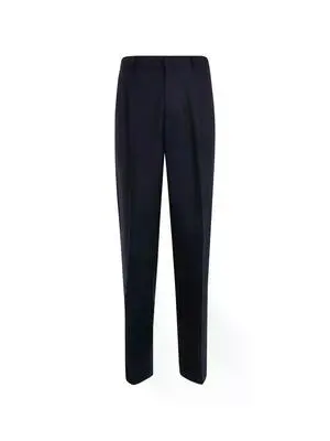 LARDINI Belt-loops Pleated Trousers - Black