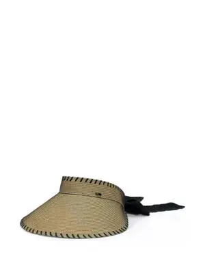 CA4LA Bow-detail Whipstitch-trim Sun Visor - Neutrals