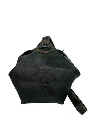 Loewe 1990-2000 Leather Anagram Shoulder Bag - Black