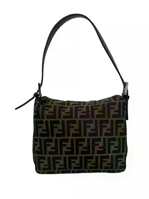Fendi 2000-2010 Zucca Canvas Double Flap Shoulder Bag