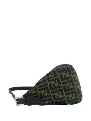 Fendi 2000-2010 Zucca Canvas Double Flap Shoulder Bag