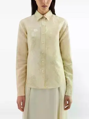 JIL SANDER Flower-jacquard Fitted Shirt