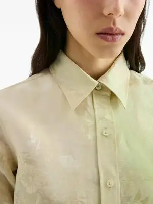 JIL SANDER Flower-jacquard Fitted Shirt