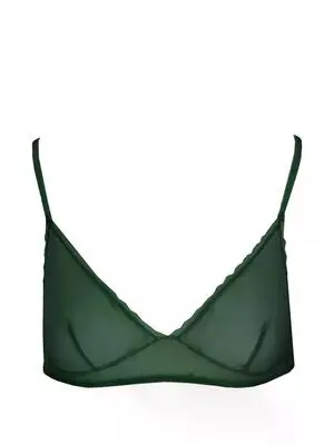 LAURA URBINATI Triangle-cup Tulle Bra - Green