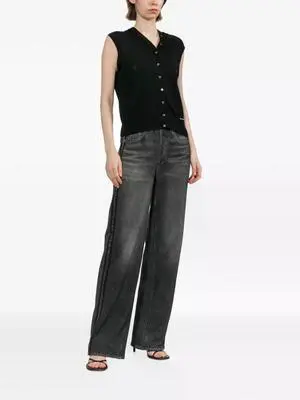 Rag & Bone Miramar Terry Side-stripe Jeans - Black