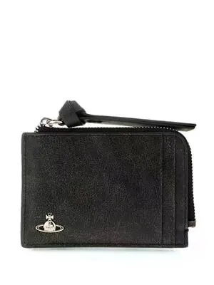 VIVIENNE WESTWOOD Orb-plaque Zip-around Card Holder - Black