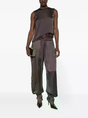 Vince Lace-trim Sleeveless Blouse - Brown