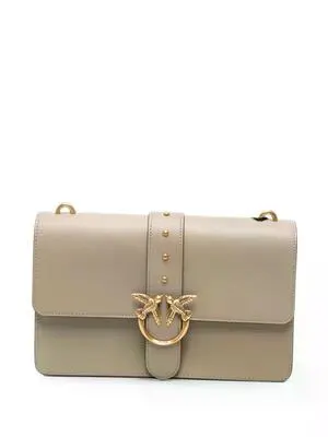 Pinko Small Love One Leather Crossbody Bag - Neutrals
