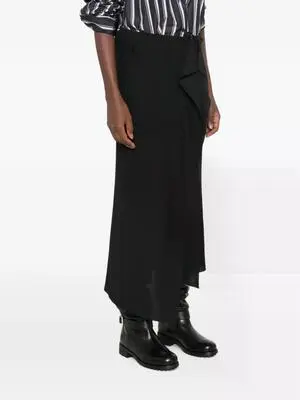 Attico Asymmetric Midi Skirt With Ruffle Detailing