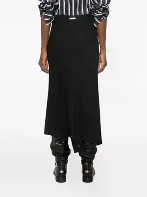 Attico Asymmetric Midi Skirt With Ruffle Detailing